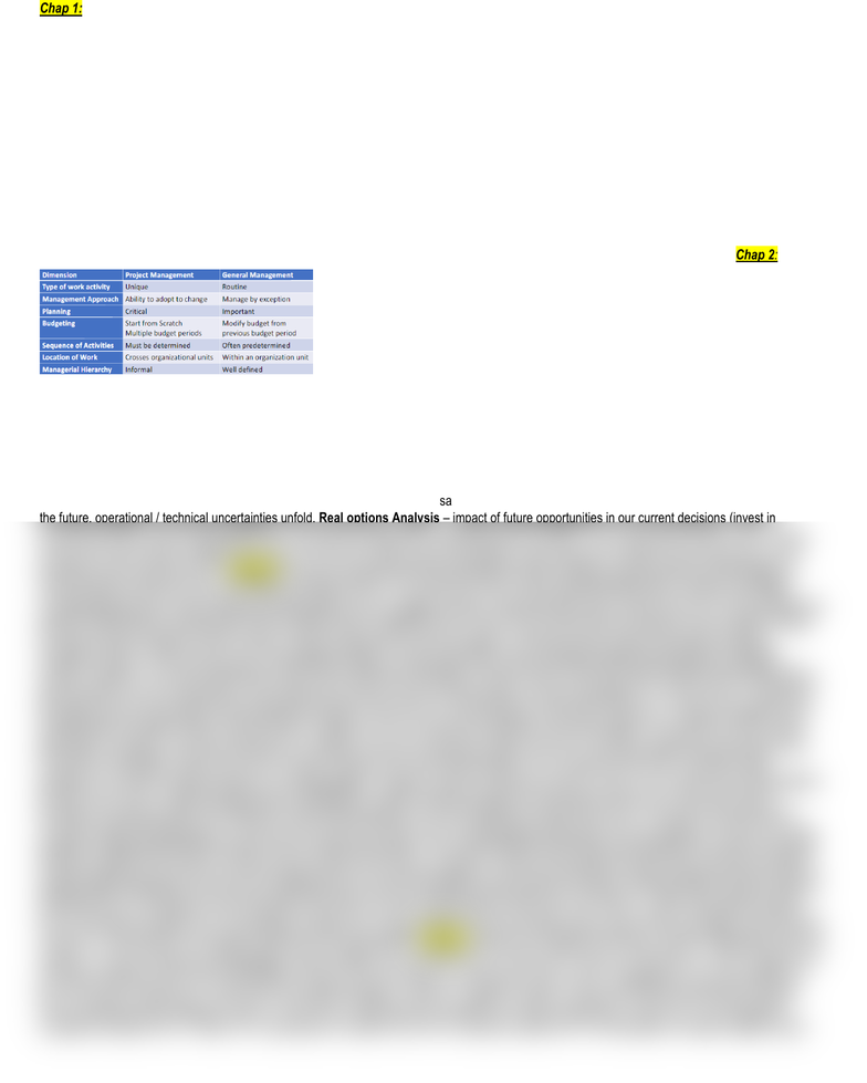 GMS 450 Midterm: Crib Sheet - OneClass