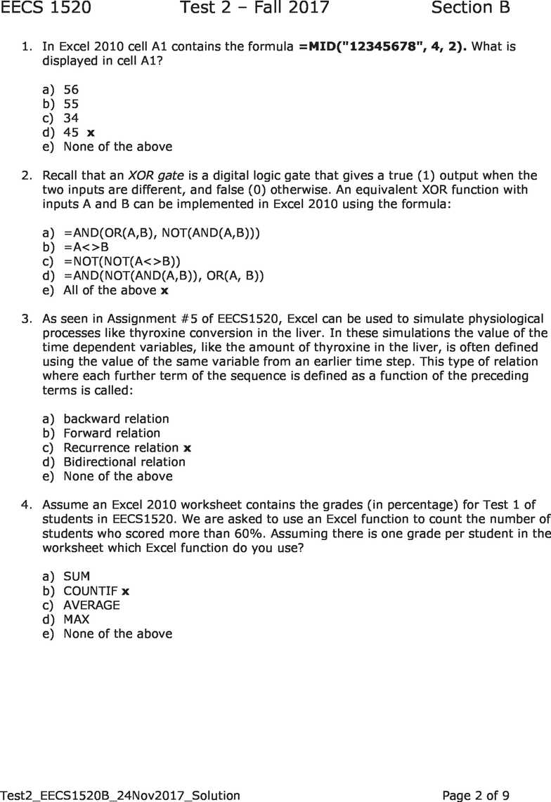 Eecs 1520 Midterm Term Test 2 2017 Fall V2 Solutions Oneclass