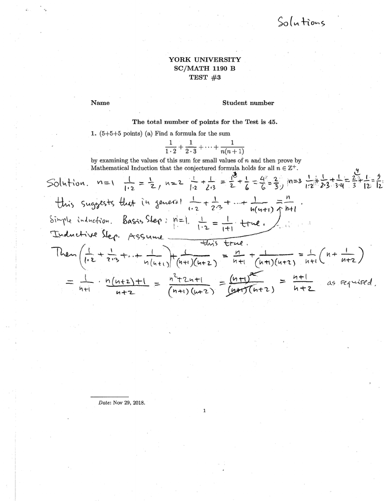 MATH 1190 Midterm: Math 1190 - test 3 - OneClass