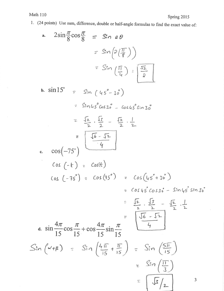 MATH 110 Midterm: MATH110 Test 3 2015 Spring Solutions - OneClass