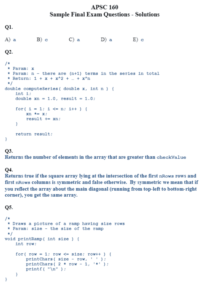 Apsc 160 Midterm Apsc160 Final Exam Sample Solutions Oneclass 