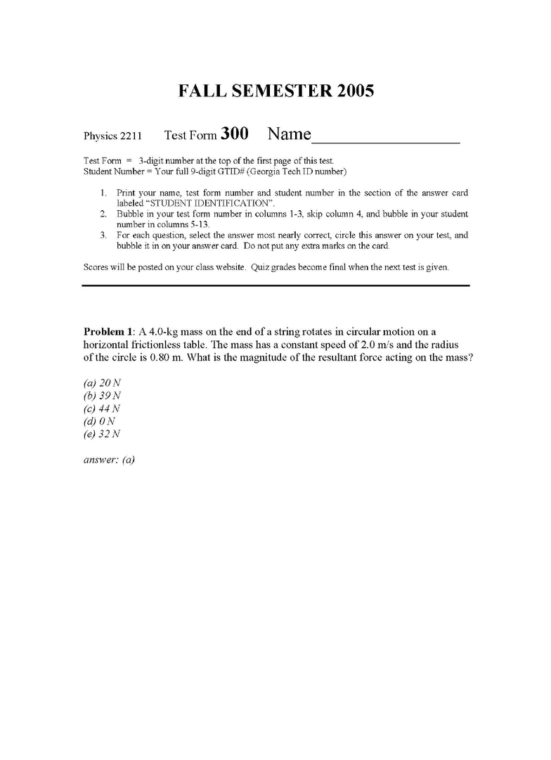 PHYS 2211 Midterm: Exam - OneClass