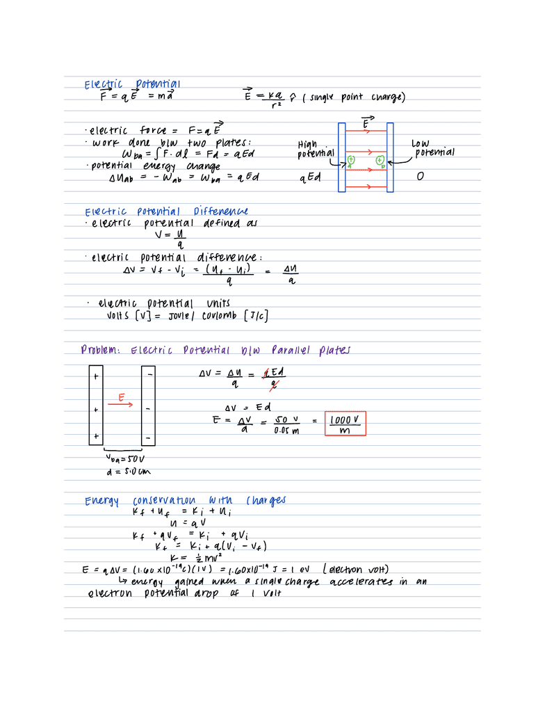 PHYSICS 5C Lecture 4: Electric potential and potential difference ...