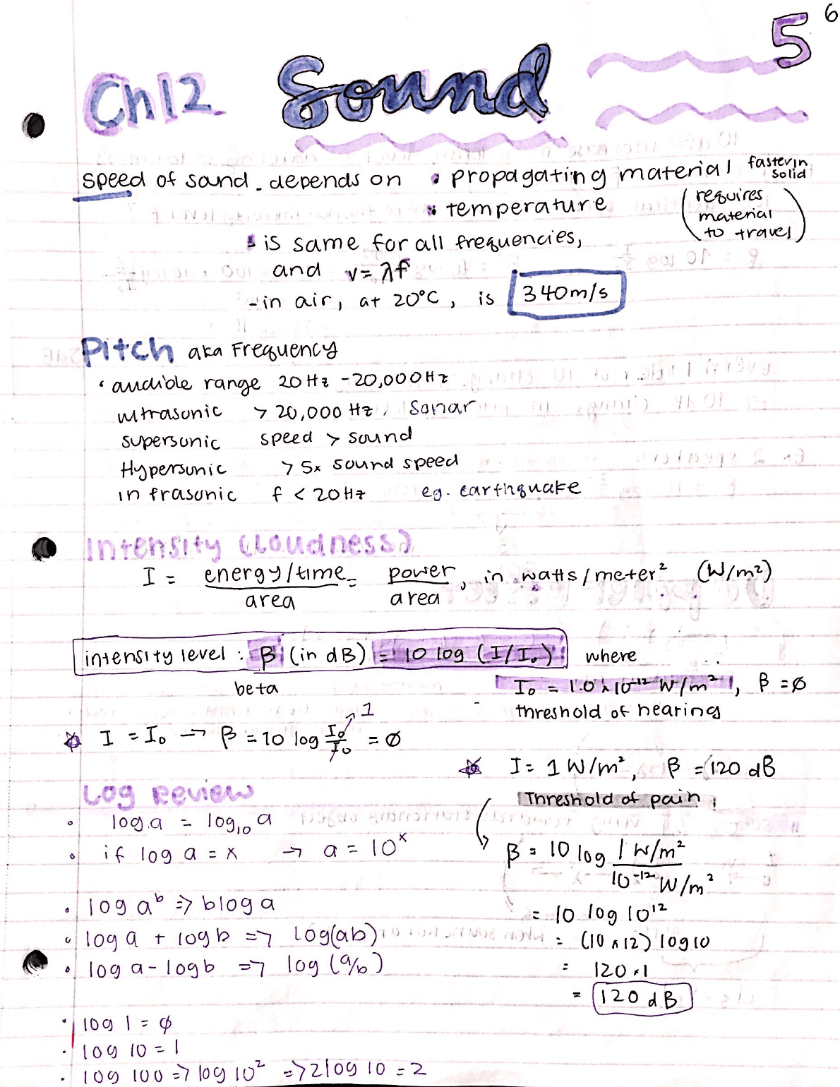 PHY 1B Lecture 5: Sound, Intensity, Doppler Effect - OneClass