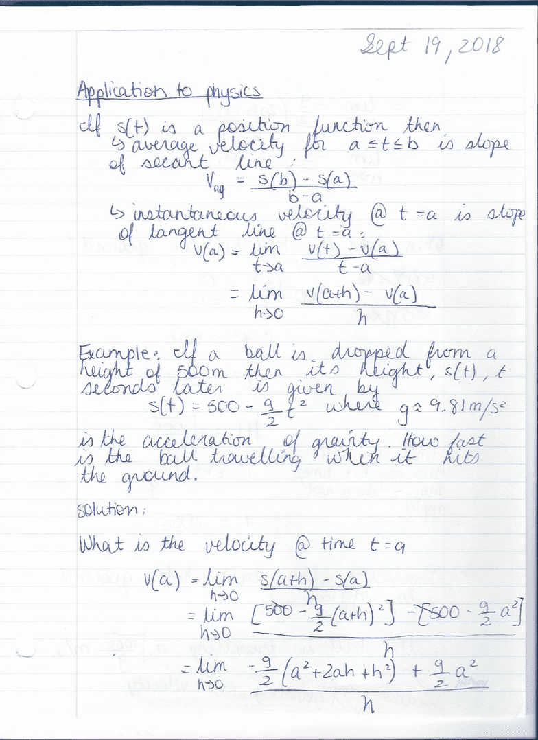 MATH 1000 Lecture 7: Math 1000 Notes September 19- Sections 2.7 and 2.8 ...