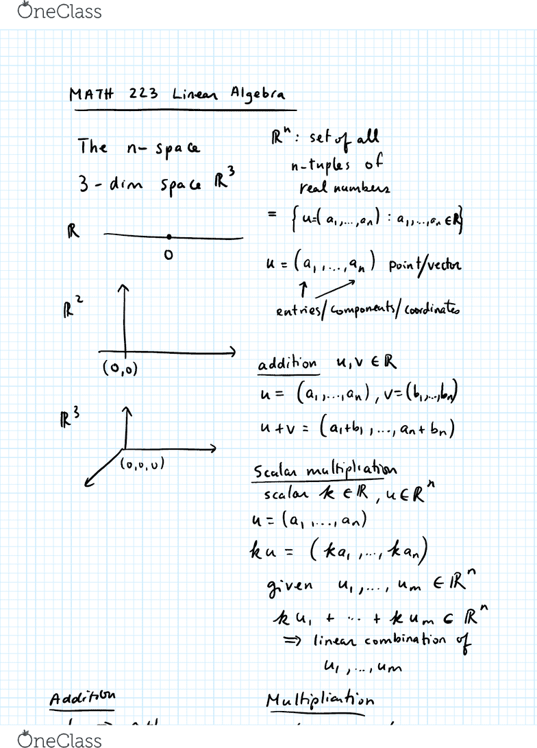MATH 223- Final Exam Guide - Comprehensive Notes for the exam ( 155 ...